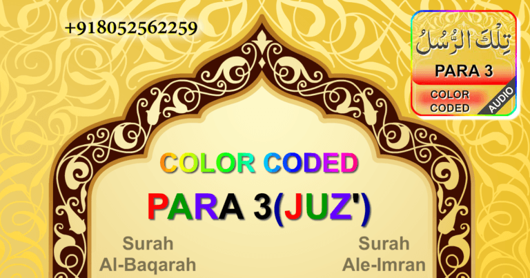 Color Coded Para 3 - Learn Quran Basics
